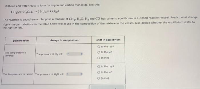 Solved Methane and water react to form hydrogen and carbon | Chegg.com
