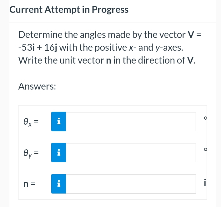 Solved Current Attempt in ProgressDetermine the angles made | Chegg.com