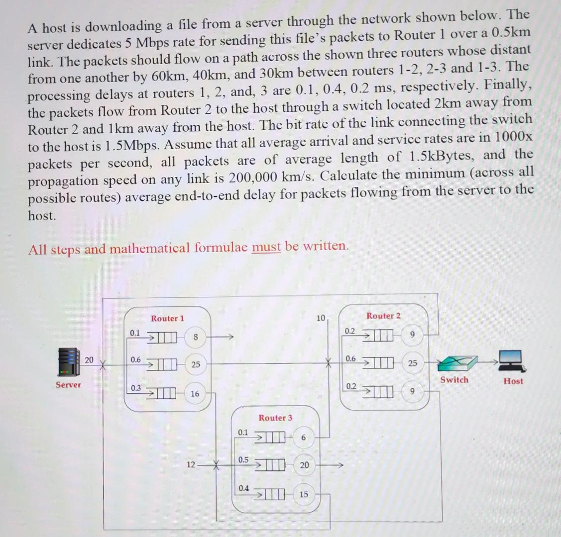 Solved A host is downloading a file from a server through | Chegg.com