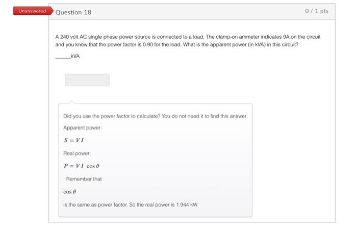 Solved A 240 volt AC single phase power source is connected | Chegg.com