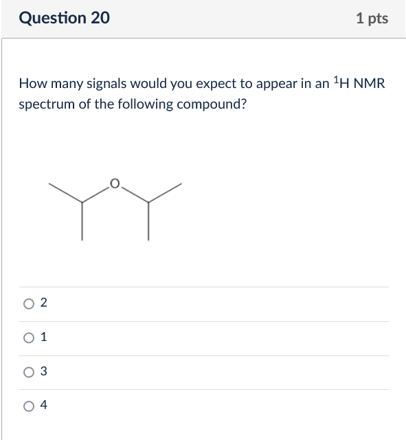 Solved How many signals would you expect to appear in an 1H | Chegg.com