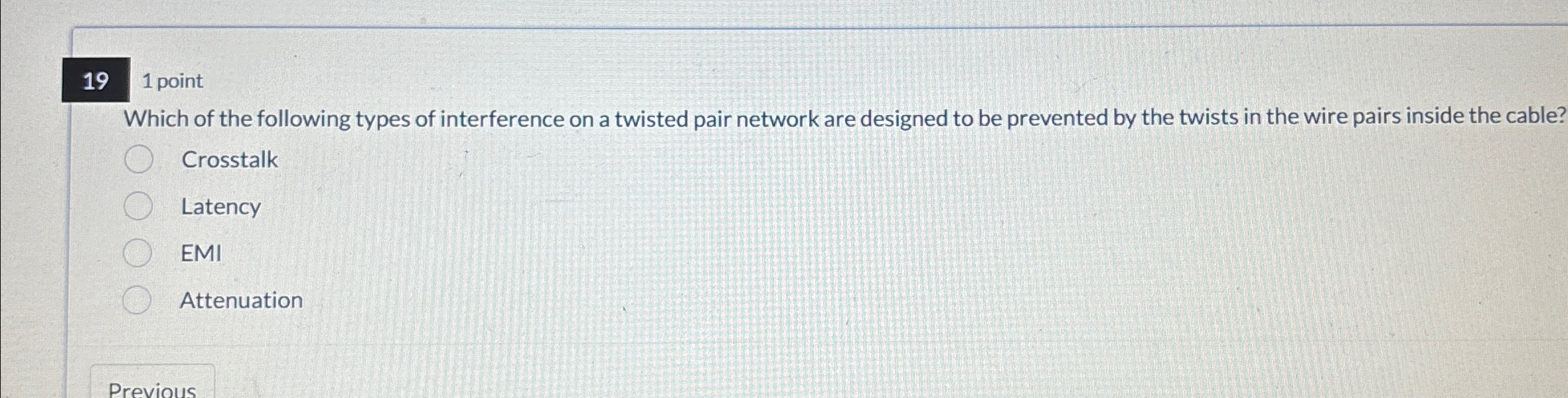 Solved 191 ﻿pointWhich of the following types of | Chegg.com