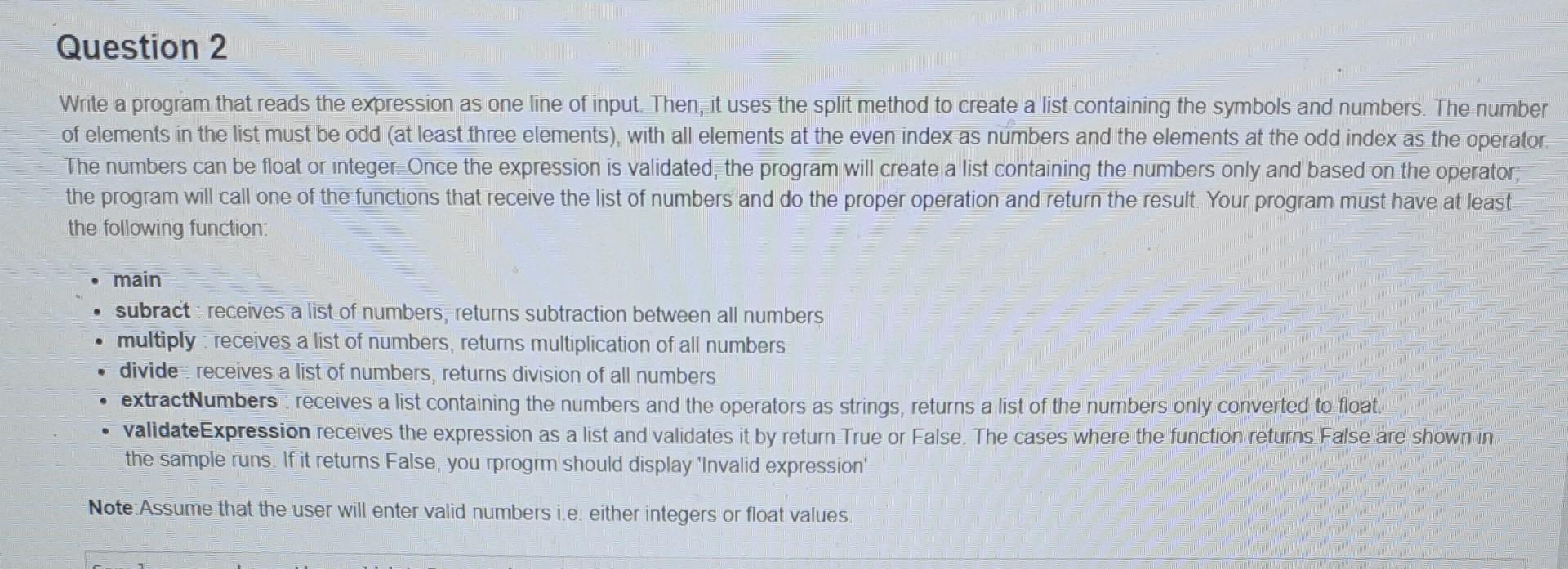 Solved Write a program that reads the expression as one line | Chegg.com
