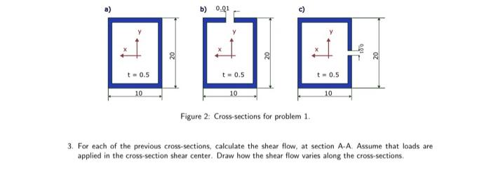 Figure 2: Cross-sections for problem 1. 3. For each | Chegg.com