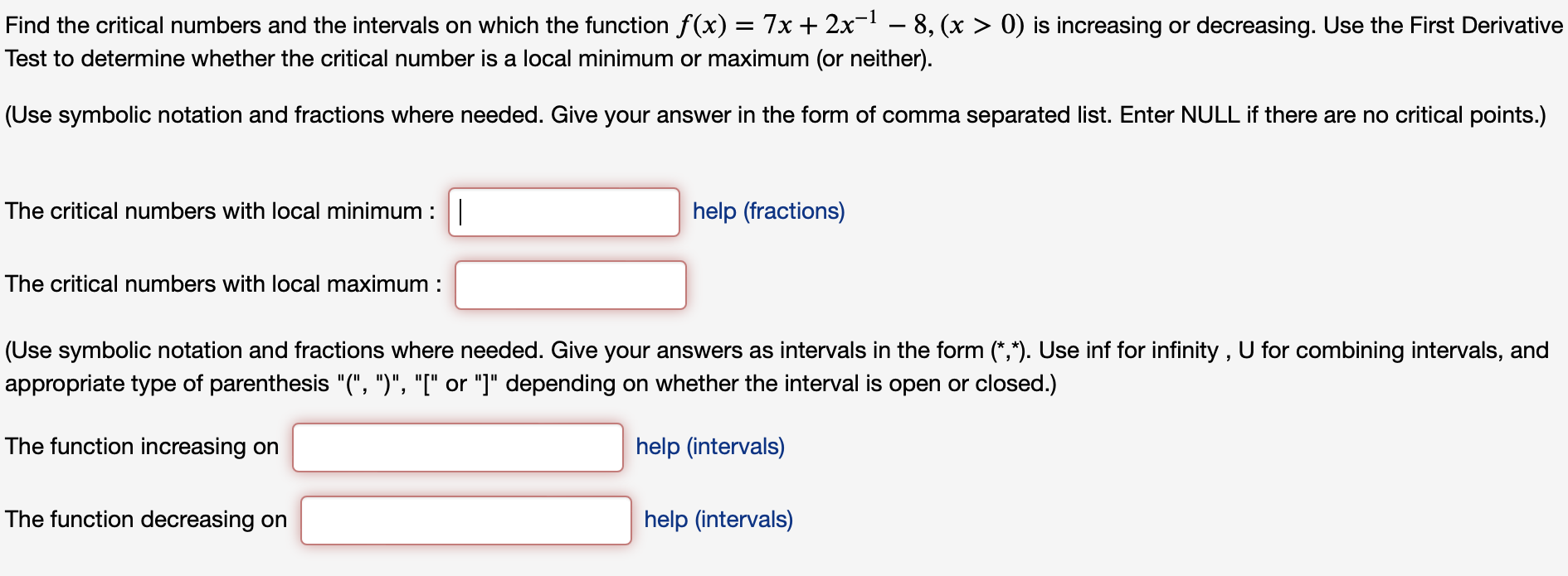Solved Find the critical numbers and the intervals on which | Chegg.com
