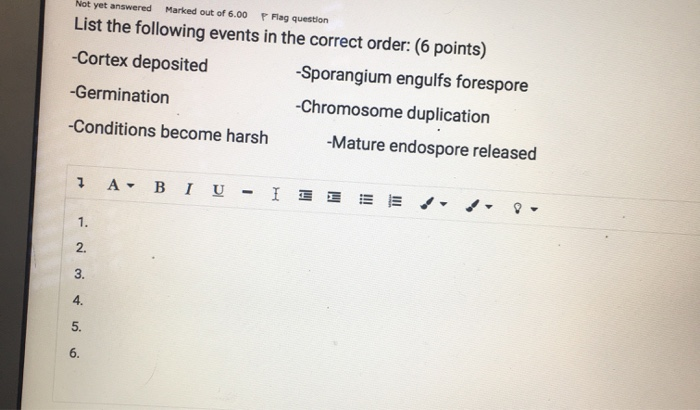 Solved Not yet answered Marked out of 6.00 Flag question | Chegg.com