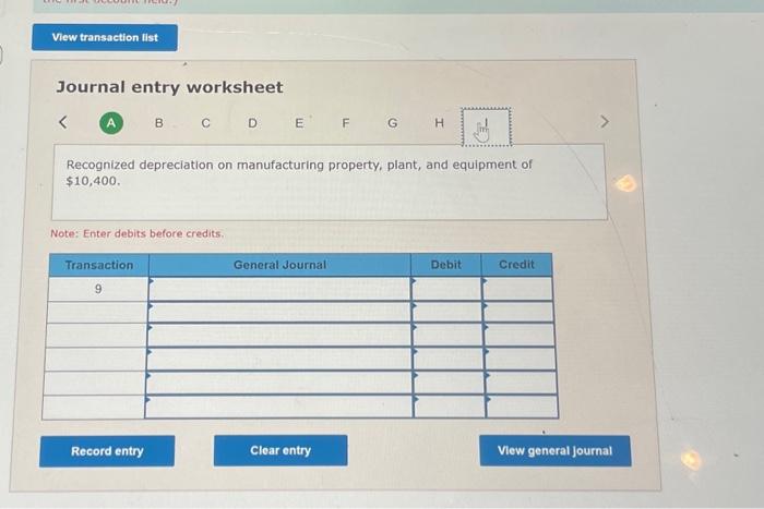 Journal entry worksheet B Incurred direct labor costs | Chegg.com
