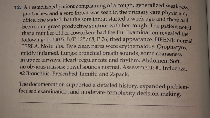 Solved 2. A new patient was seen in the physician's office | Chegg.com