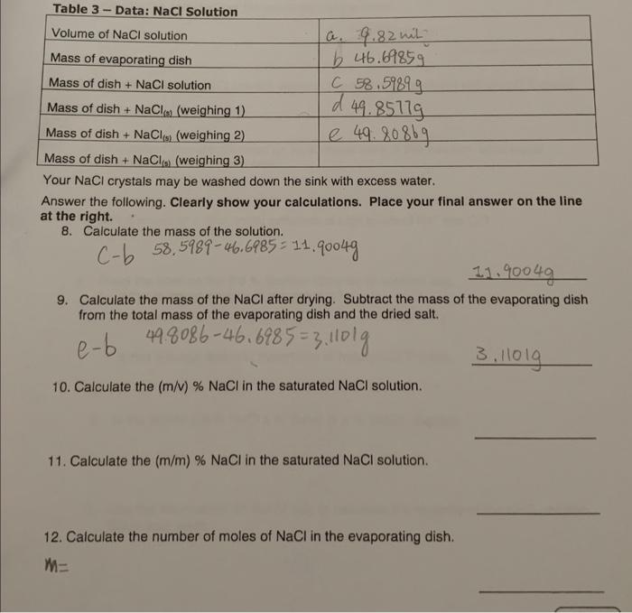 Solved Please use data from table 3 to answer question 12. | Chegg.com