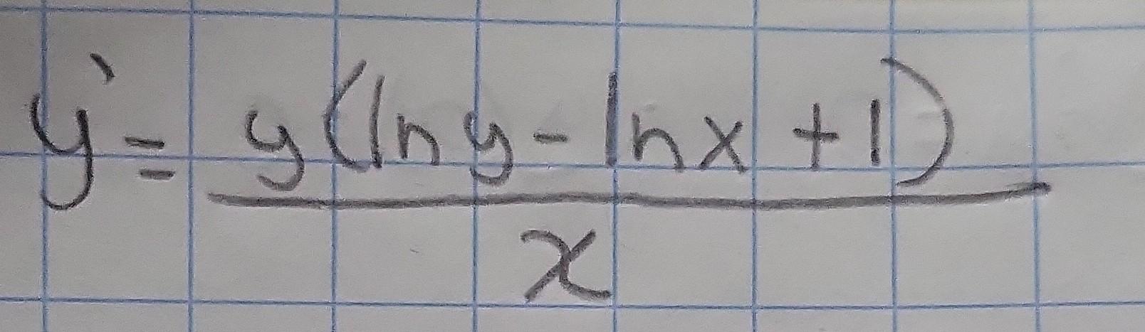 Solved y′=xy(lny−lnx+1) | Chegg.com