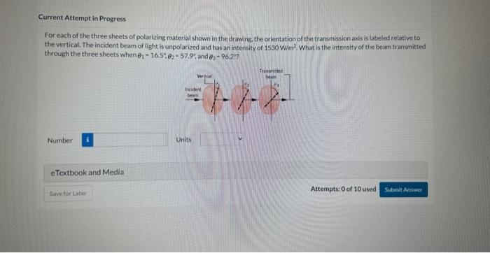 Solved For each of the three sheets of polarizing material | Chegg.com