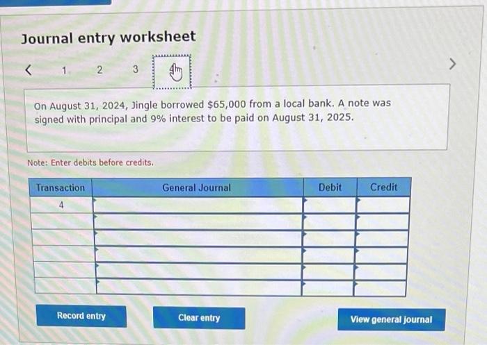 Solved Journal entry worksheet On December 10,2024 , Jingle | Chegg.com