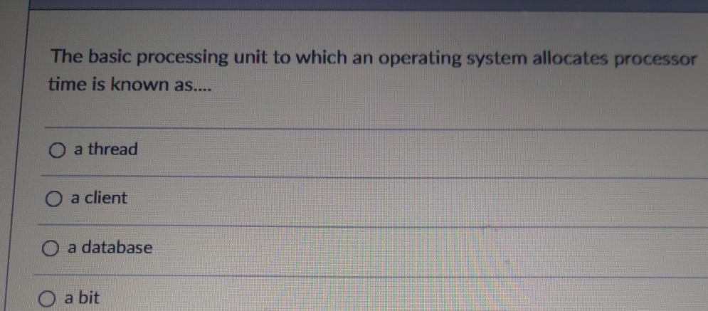 Solved The basic processing unit to which an operating | Chegg.com