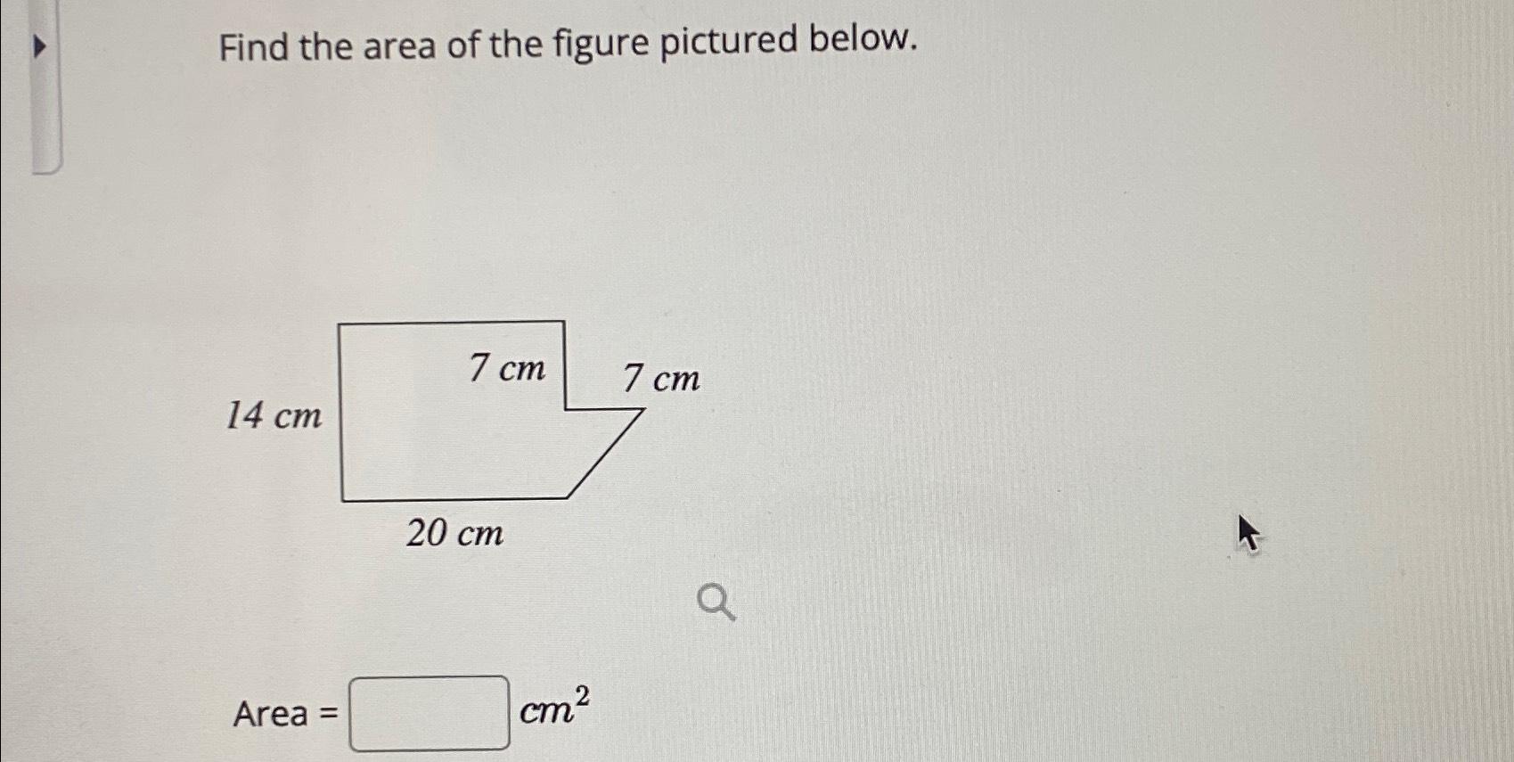 Solved Find the area of the figure pictured below. ﻿Area | Chegg.com