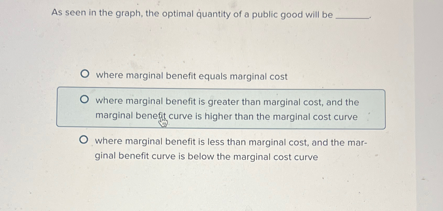 Solved As seen in the graph, the optimal quantity of a | Chegg.com