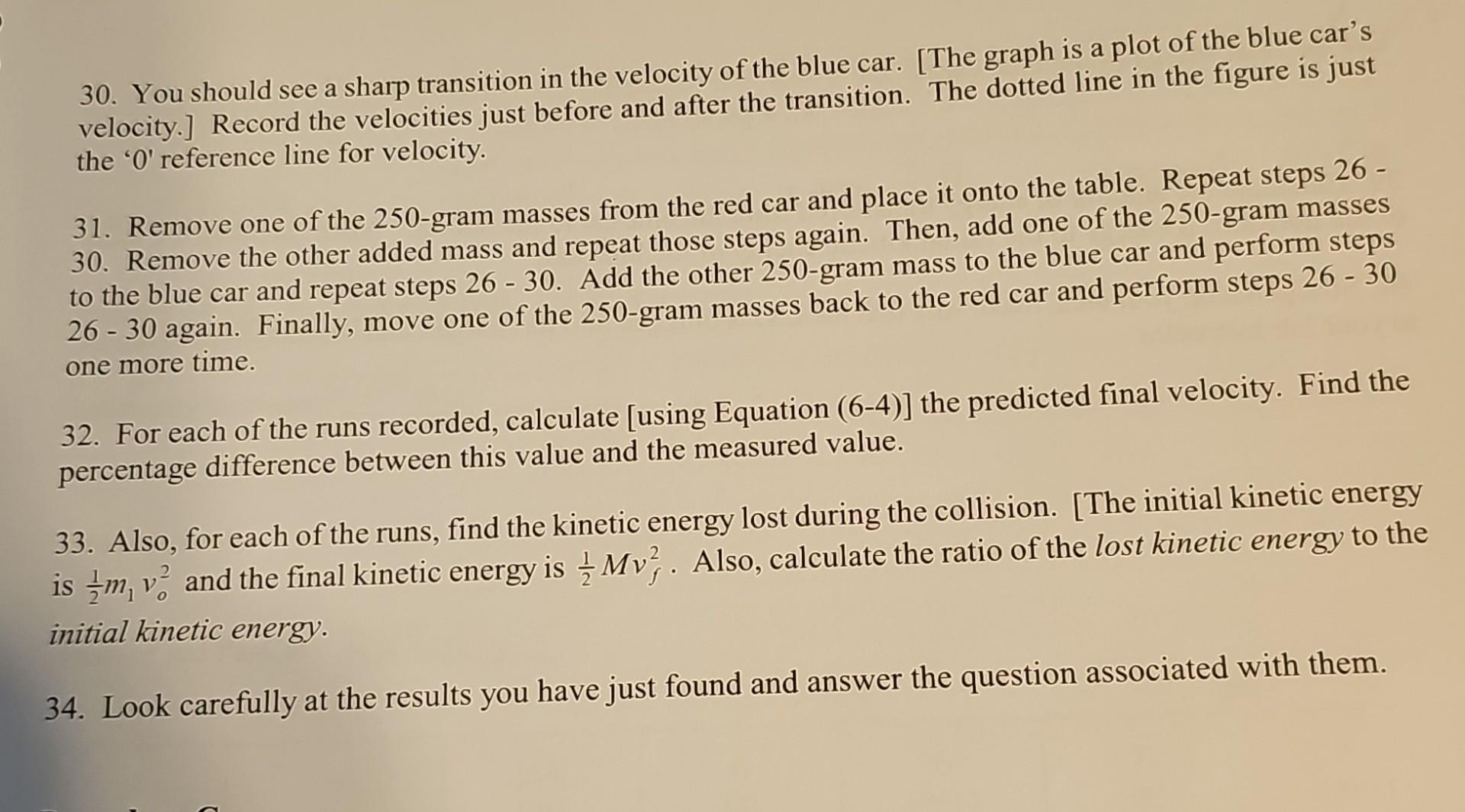 23. Obtain the mass of the blue PasCar and record its | Chegg.com