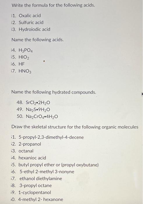 Solved Name the following ionic compounds. 1. BaCrO4 2. | Chegg.com