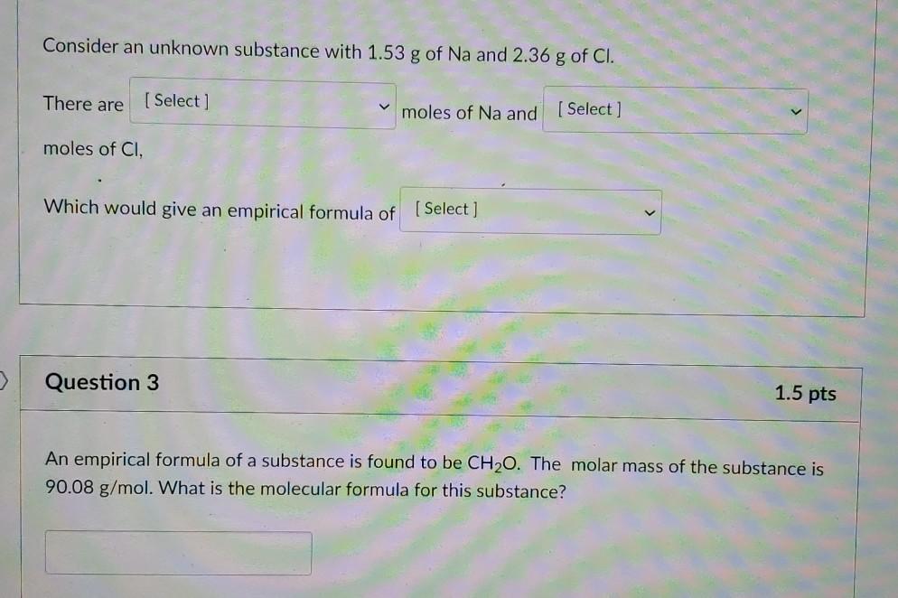 Solved An unknown substance is found to contain 1.53 g of Na | Chegg.com