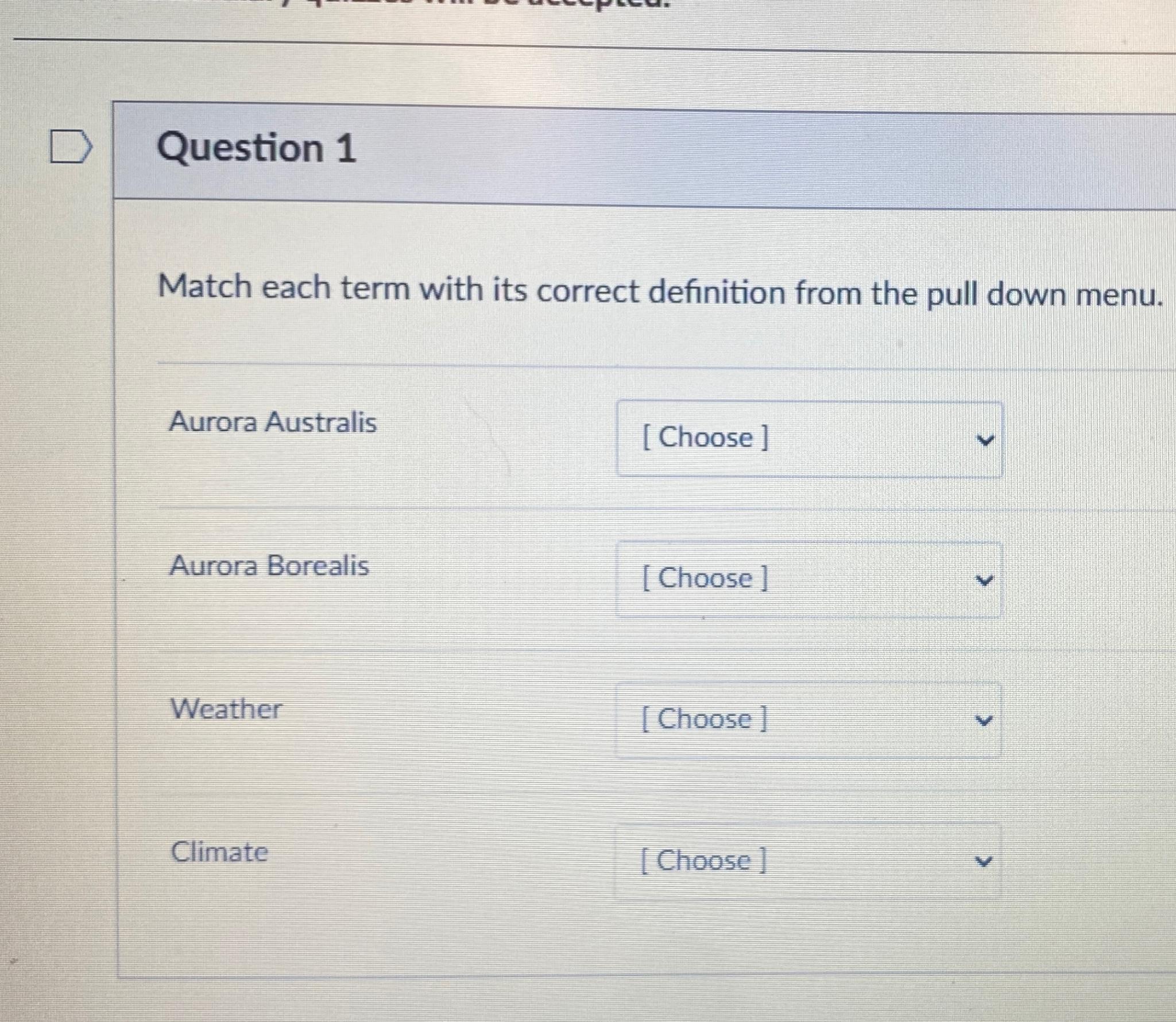 Solved Question 1Match each term with its correct definition | Chegg.com