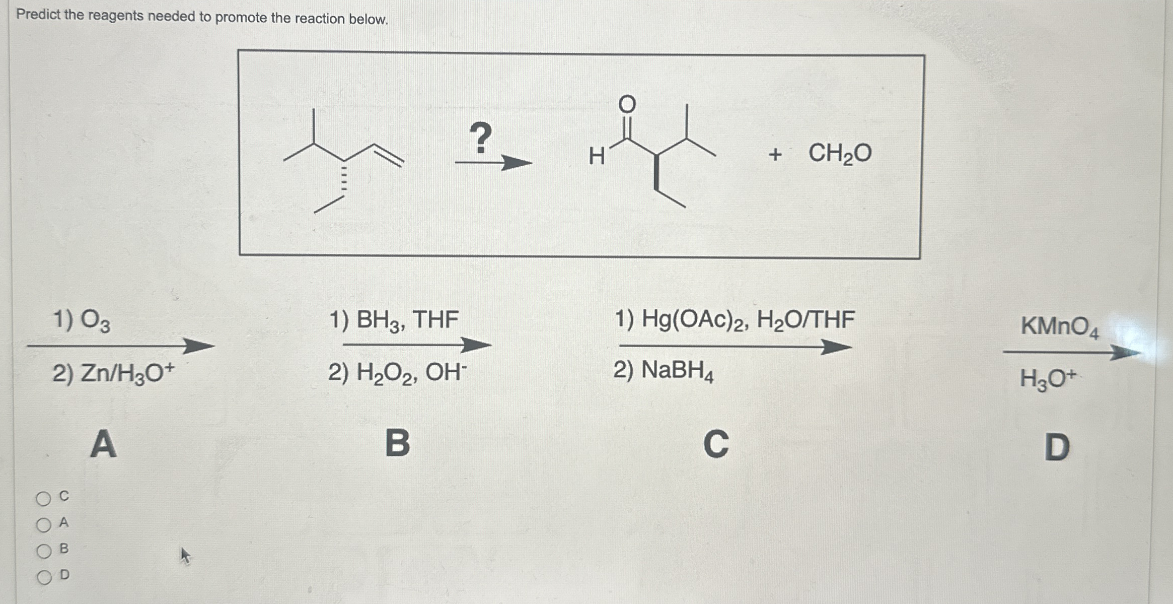 Solved Predict the reagents needed to promote the reaction | Chegg.com