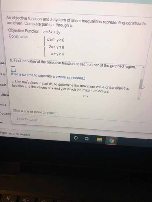 Solved An objective function and a system of linear | Chegg.com