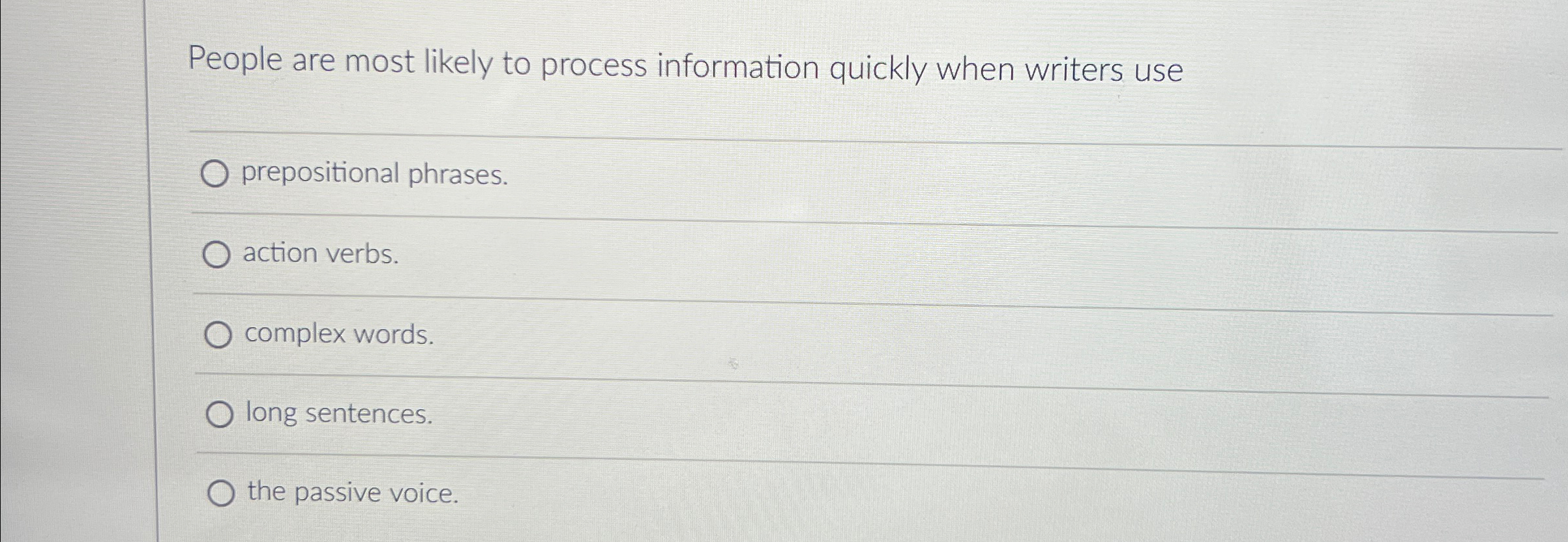 Solved People are most likely to process information quickly | Chegg.com
