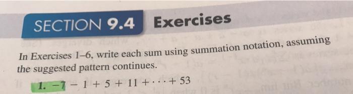 Solved SECTION 9.4 Exercises In Exercises 1-6, write each | Chegg.com