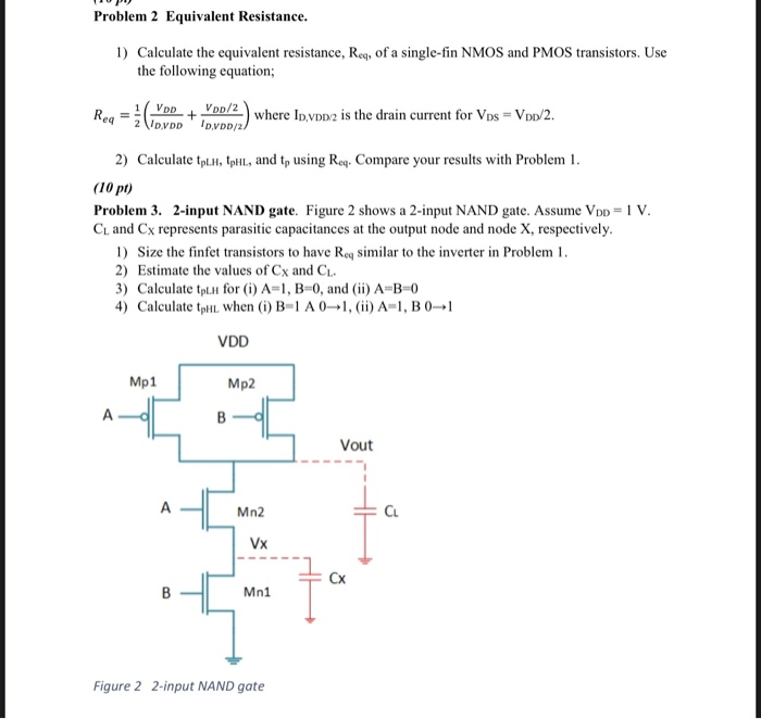 Solved 18nm fin FET (nlsyt, nfin=1. Nf=1) Table 1 Parameters | Chegg.com