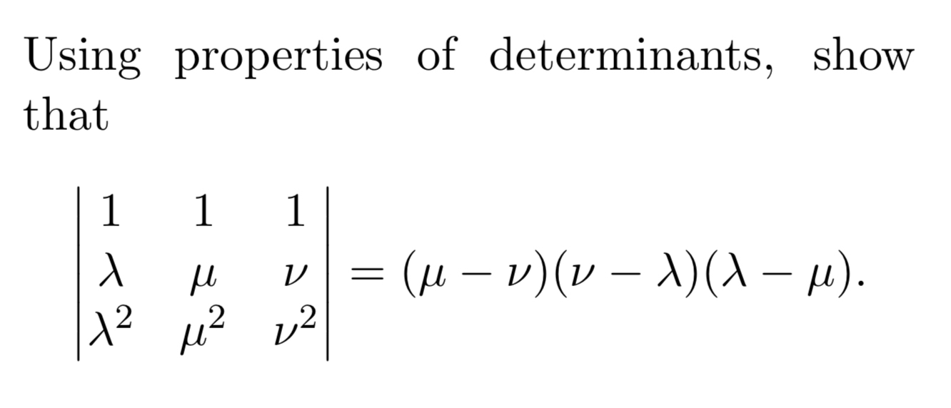 Solved Using properties of determinants, show | Chegg.com