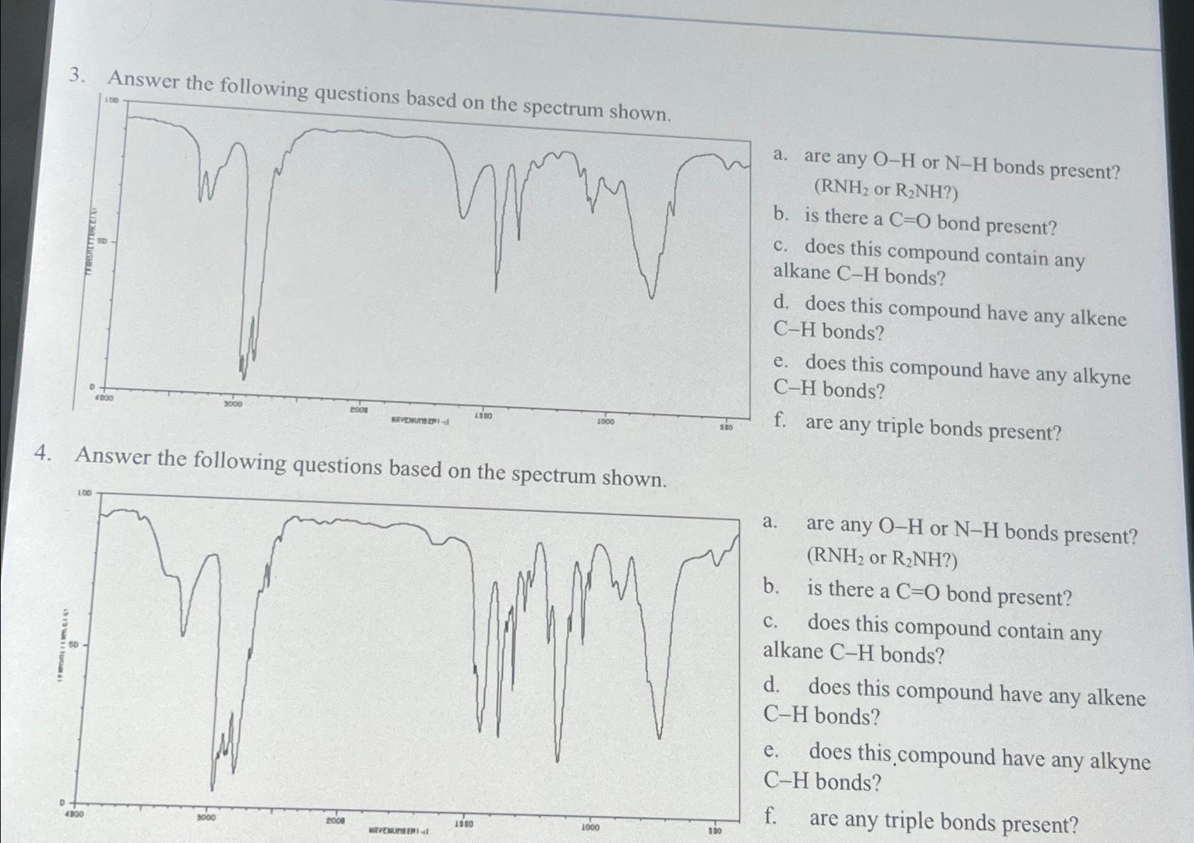 Solved Answer the following questions based on the spectrum | Chegg.com