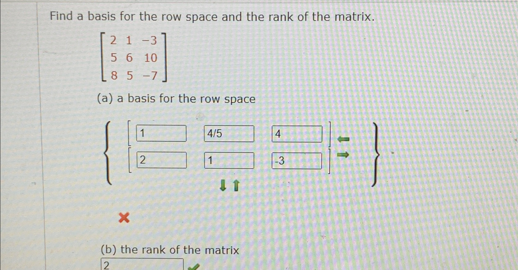 Solved Find a basis for the row space and the rank of the | Chegg.com