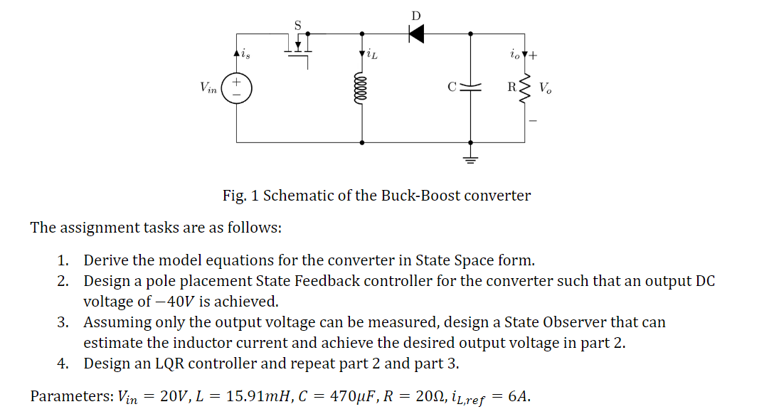 Solved Fig. 1 ﻿Schematic of the Buck-Boost converterThe | Chegg.com