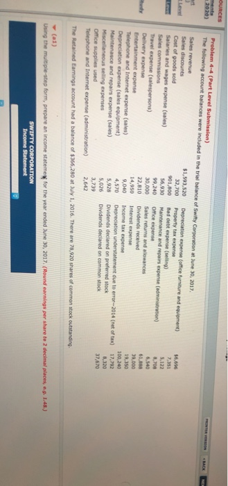 Solved OURCES ments 2020) 56.096 Problem 4-(Part Level | Chegg.com