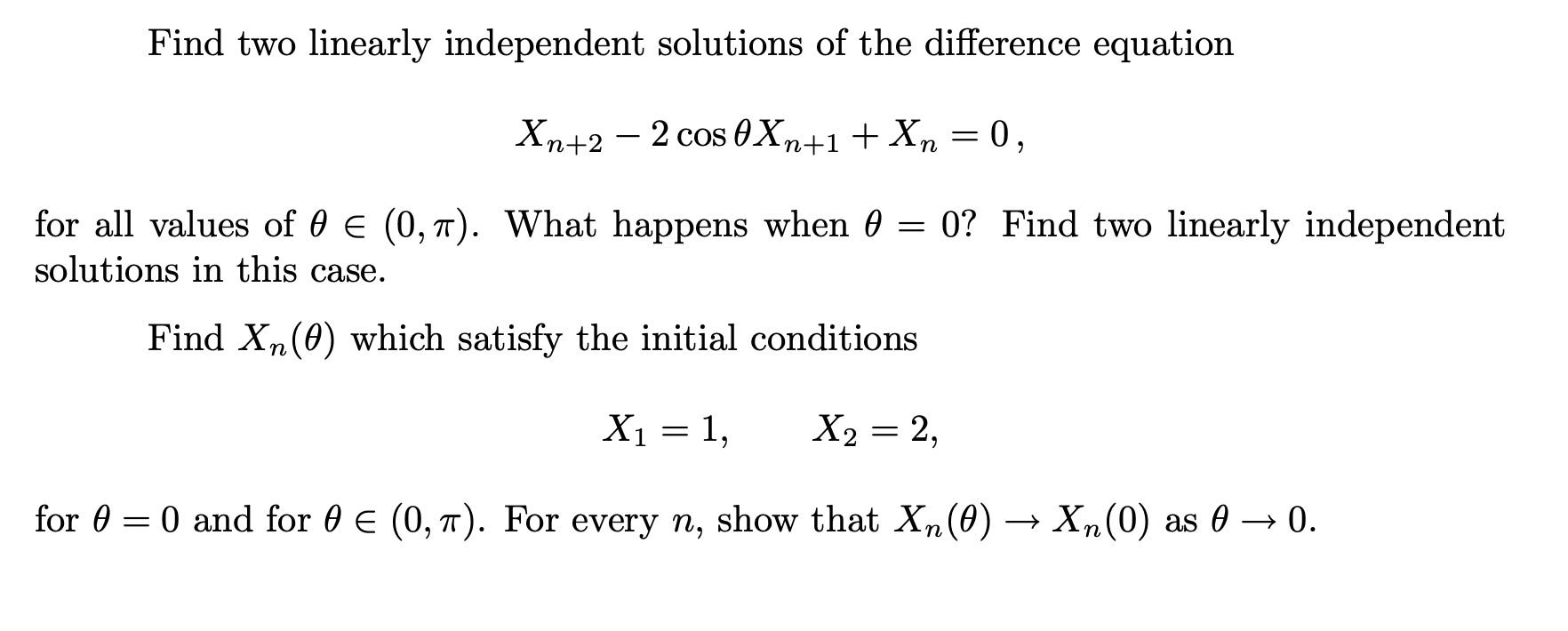 Solved Find two linearly independent solutions of the | Chegg.com