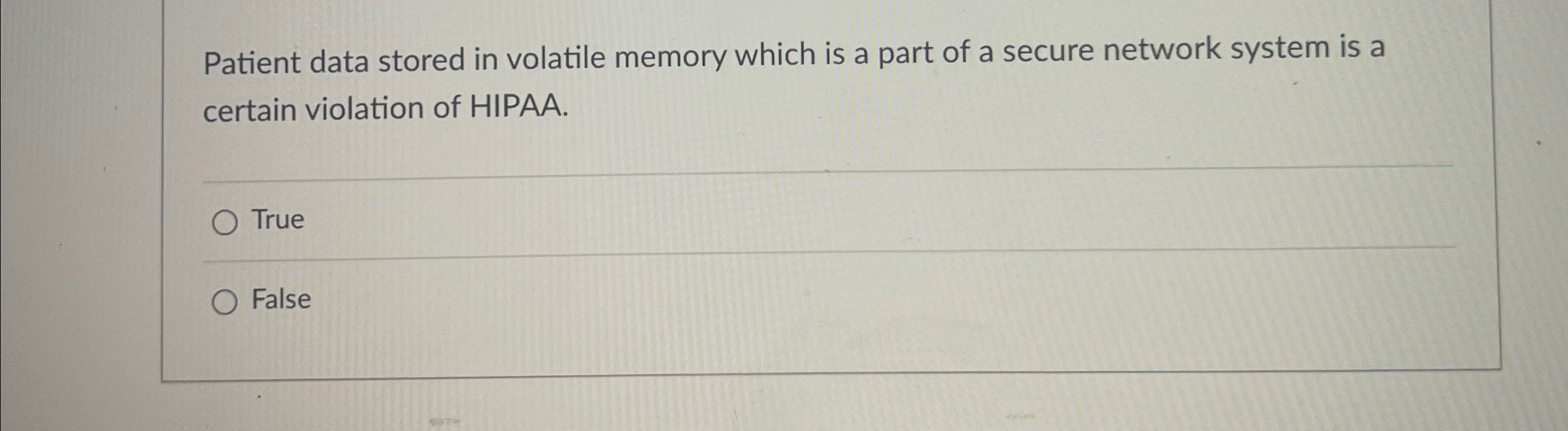 Solved Patient data stored in volatile memory which is a | Chegg.com