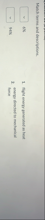 Solved Match terms and descriptions. 6%flight energy | Chegg.com