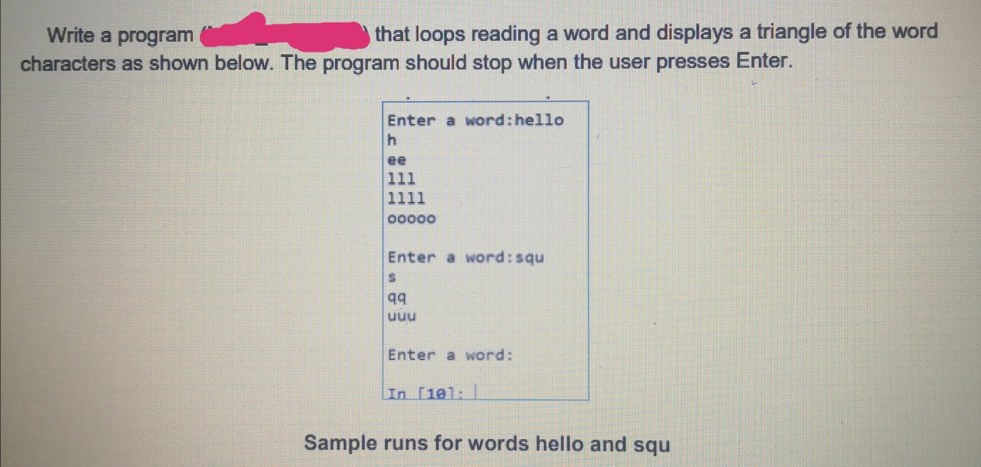 Solved Write A Program That Loops Reading A Word And