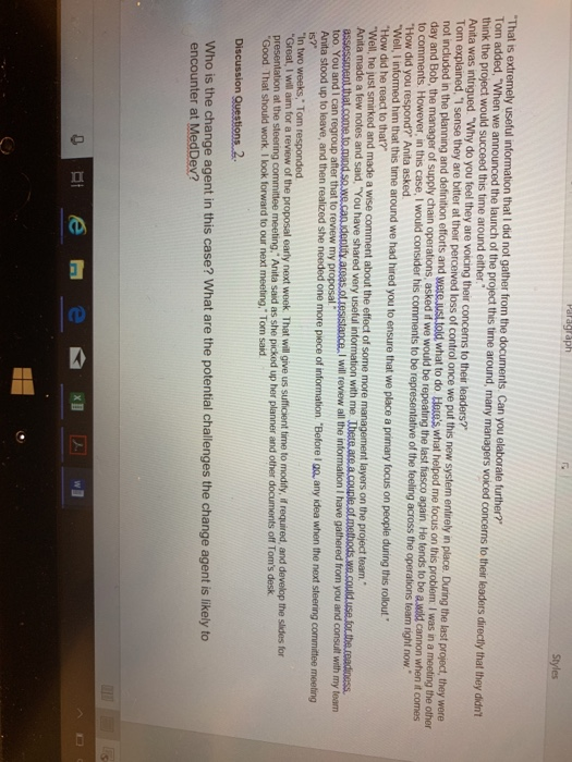 Solved Font Paragraph Styles Please Read the case study and | Chegg.com