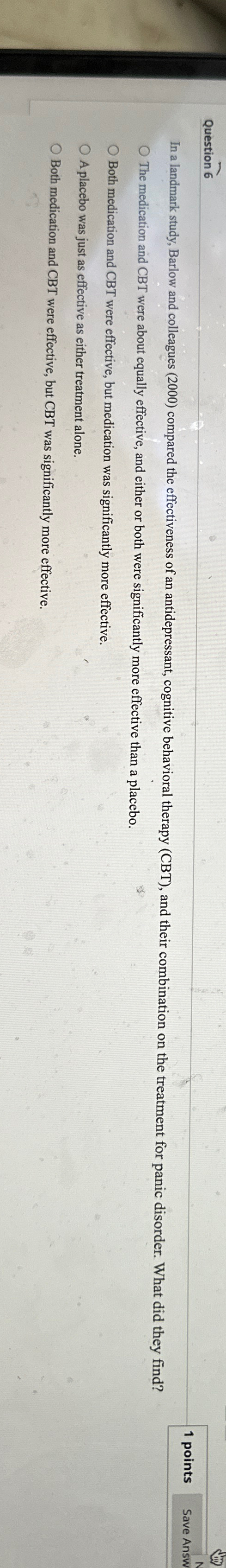 Solved Question 61 ﻿pointsSave AnswIn a landmark study, | Chegg.com