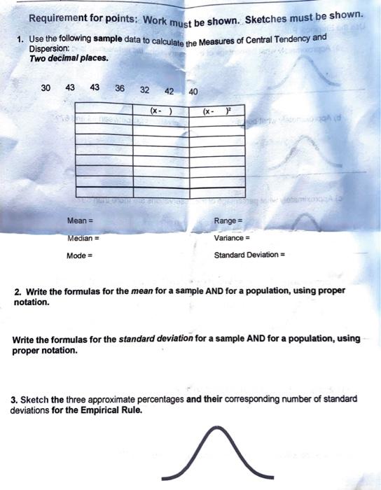 Solved Requirement for points: Work must be shown. Sketches | Chegg.com