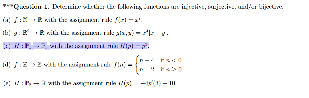 Solved ***Question 1.Prove whether the following functions | Chegg.com