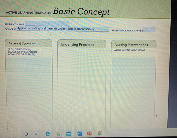 Solved ACTIVE LEARNING TEMPLATE: Basic Concept STUDENT NAME | Chegg.com