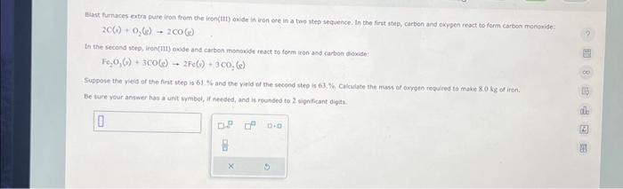 Solved Basst furruces extra pure iron from the iron(tti) | Chegg.com