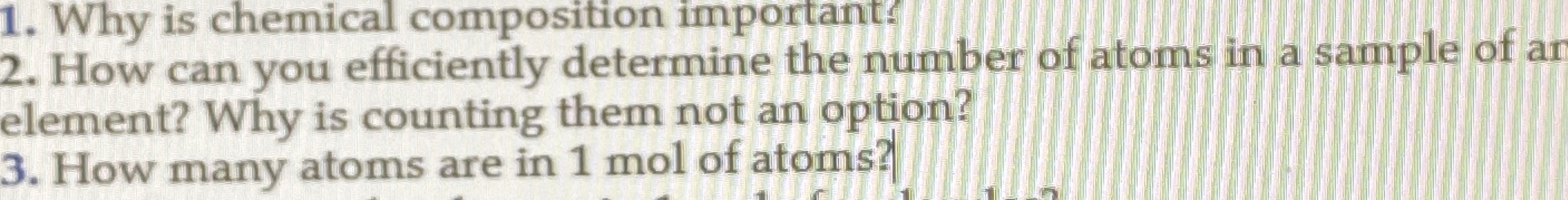 Solved How can you efficiently determine the number of atoms | Chegg.com