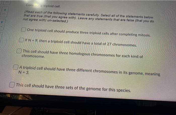 Solved Consta triploid cell. (Read each of the following | Chegg.com