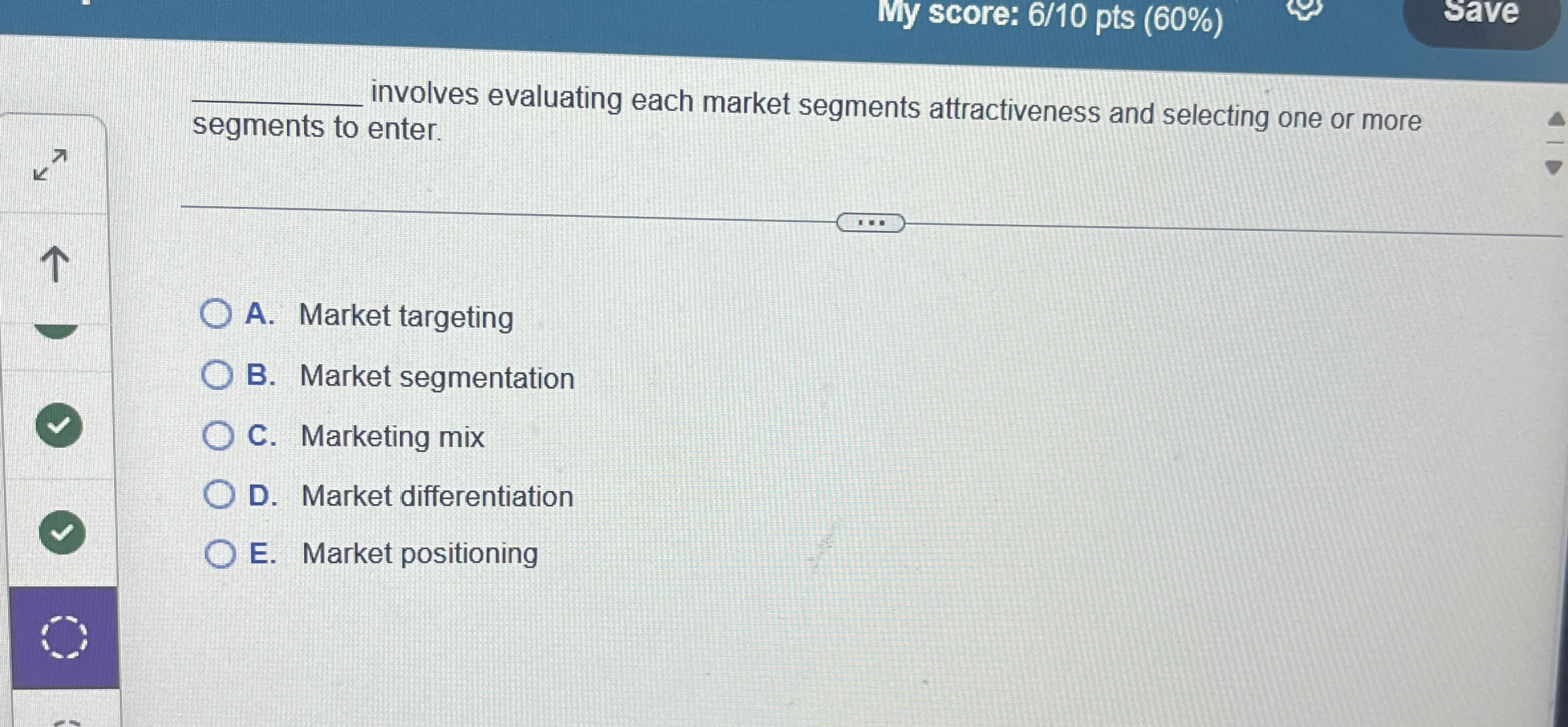 Solved My score: 610 ﻿pts (60%)Saveq,involves evaluating | Chegg.com