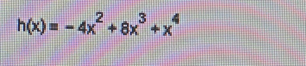 Solved h(x)=-4x2+8x3+x4 | Chegg.com