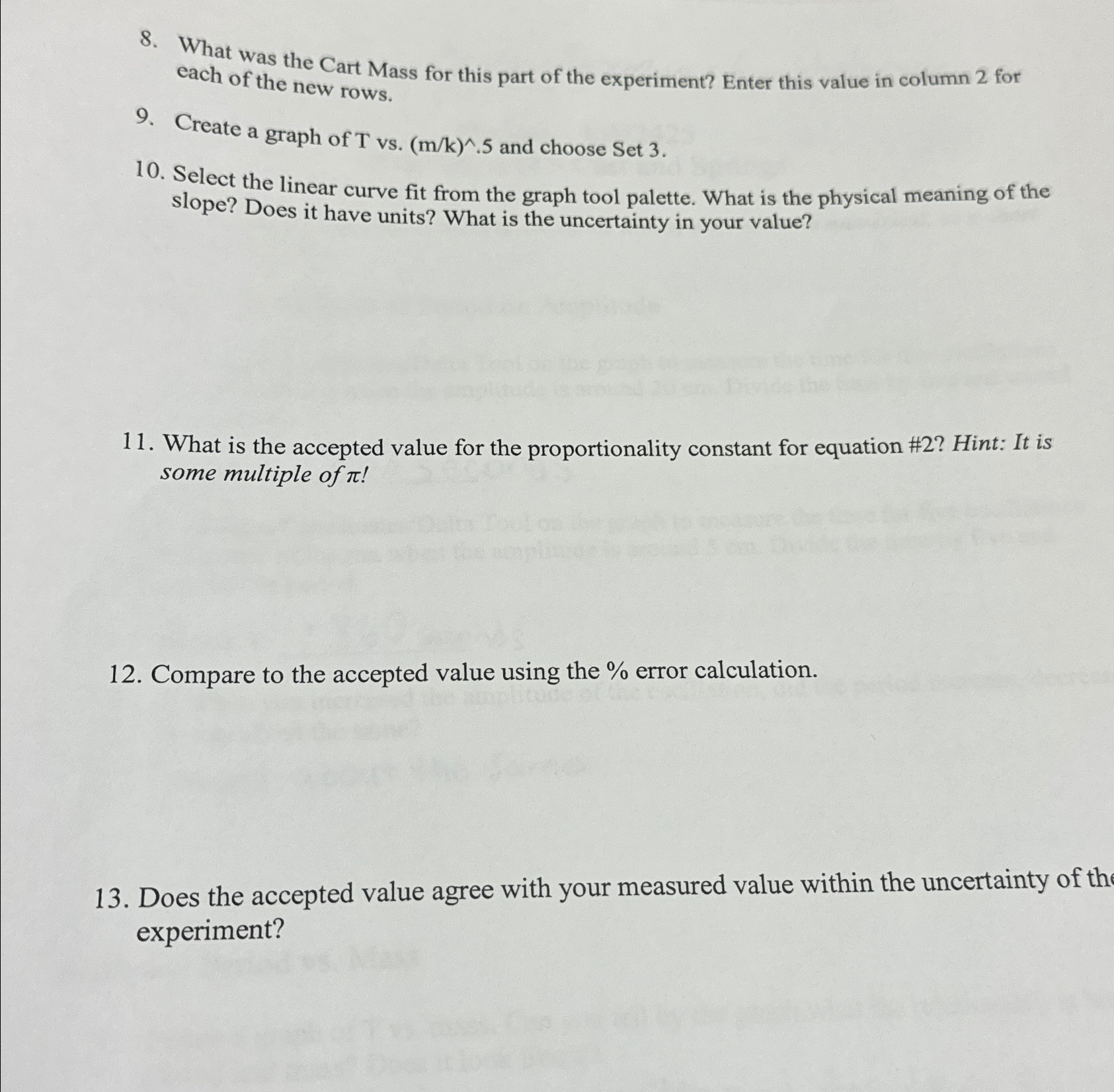 Solved What was the Cart Mass for this part of the | Chegg.com