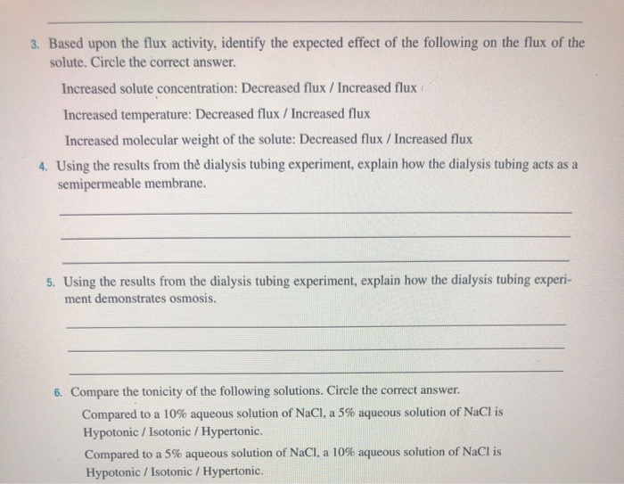 Solved 3. Based upon the flux activity, identify the | Chegg.com