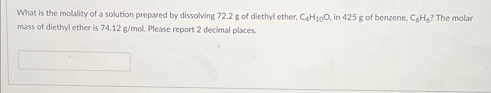 Solved What is the molality of a solution prepared by | Chegg.com